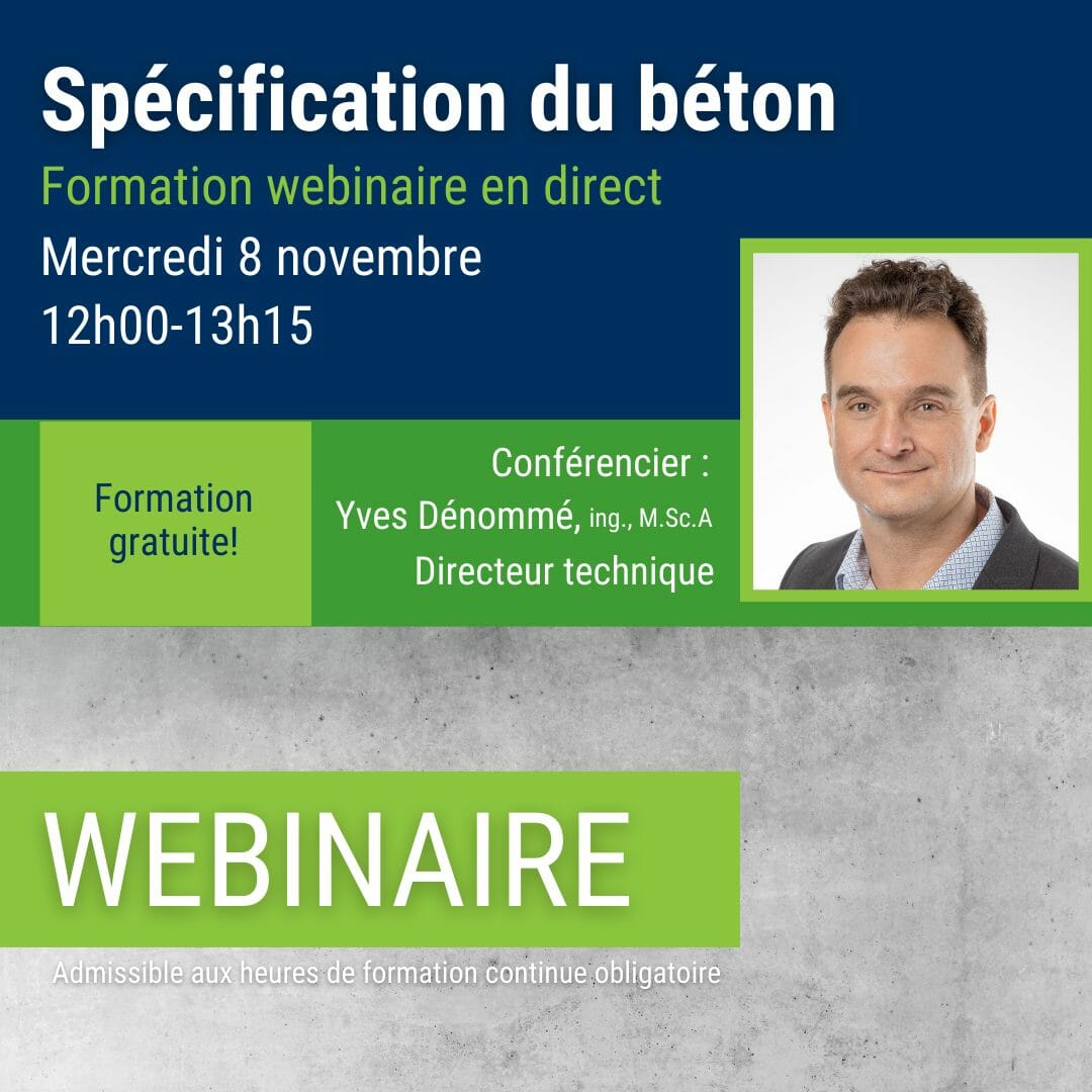 Webinaire - Spécification du béton - Association béton Québec (ABQ)